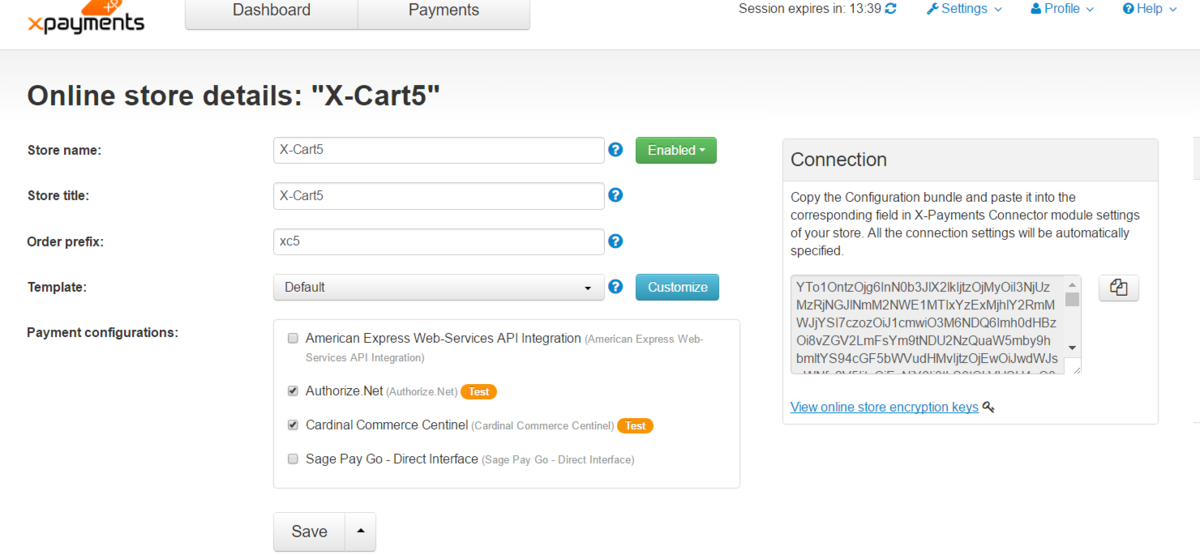 X-Payments:Managing store connections - X-Payments Help